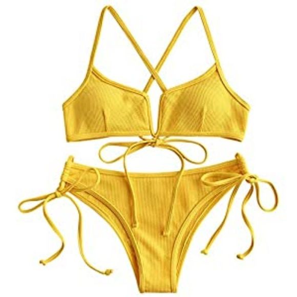 Zaful Swim Womensvwire Padded Bikini Set Poshmark